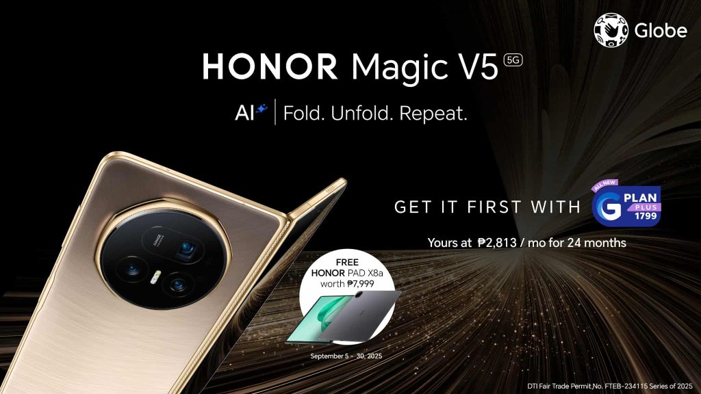 HONOR Magic V5 is Now Official with Globe via All-New GPlan PLUS 1799 ...